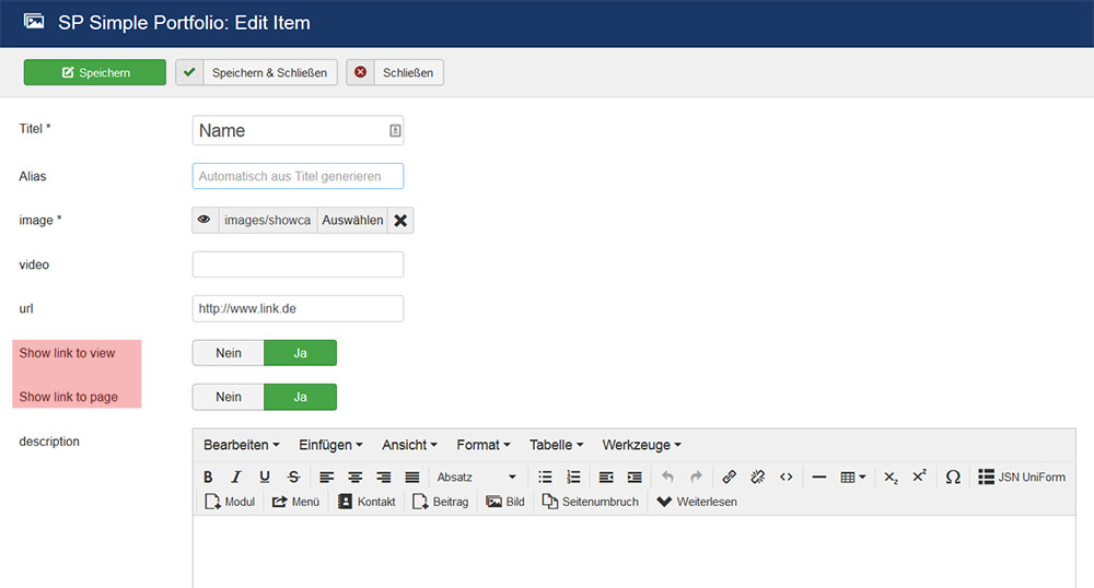 SP Simple Portfolio erweitert